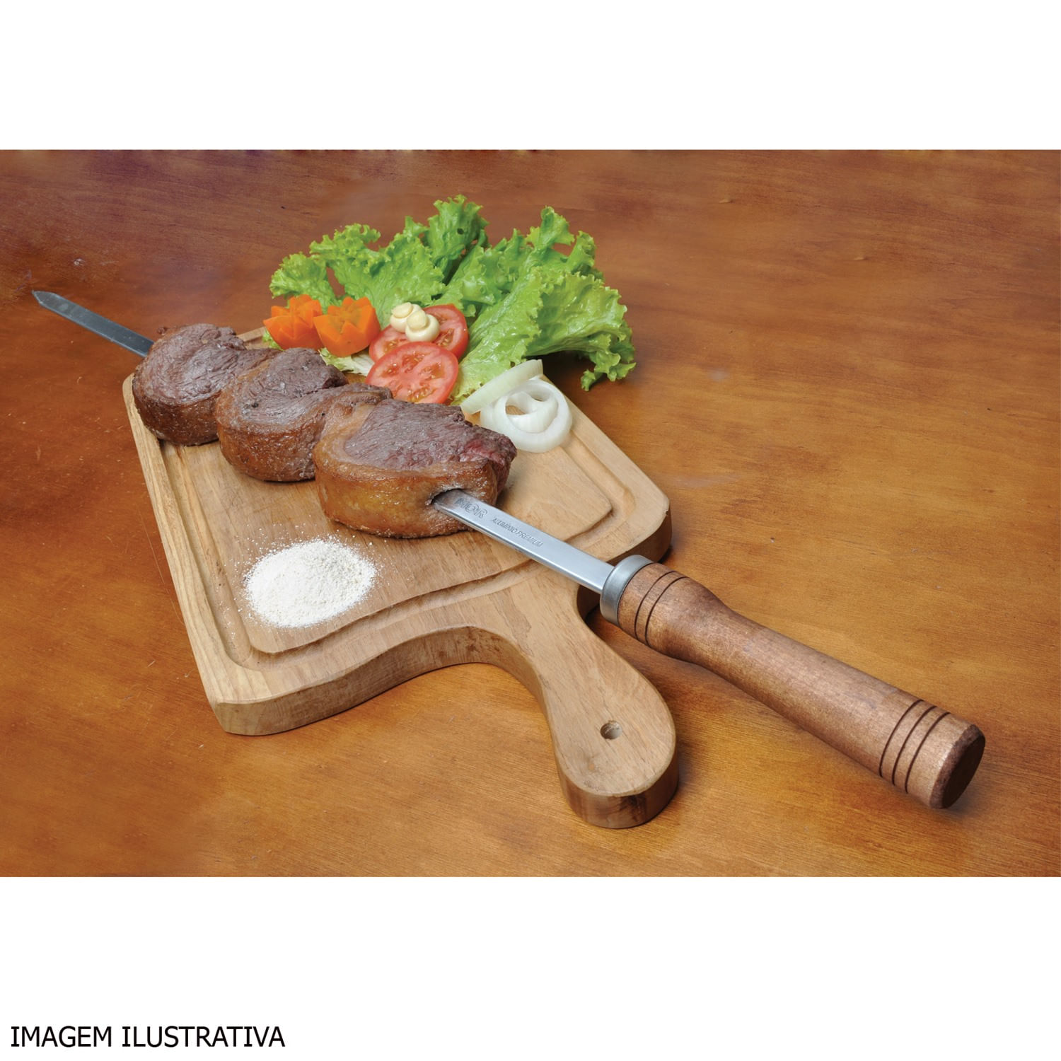Espeto Simples para Churrasco em Alumínio 90 cm Mor